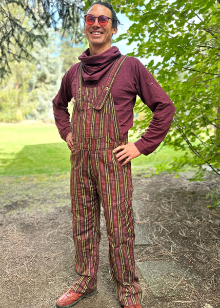 Men's OverAlls - Red Stripe – Om Gaia Tree
