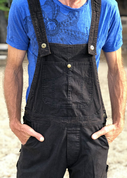 Men's OverAlls - Black Stretch Canvas – Om Gaia Tree